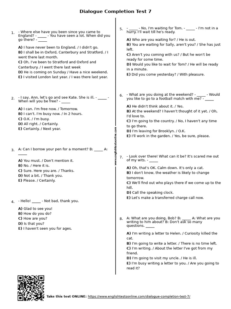 1777 Dialoguedbd Completion Test 7 | PDF