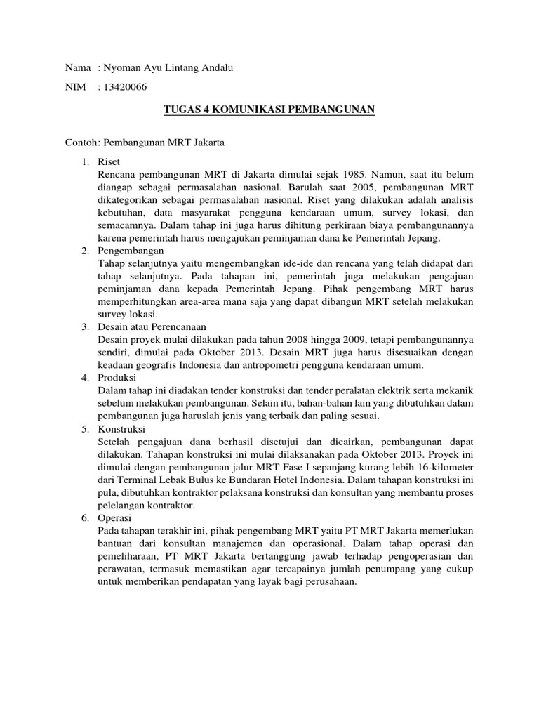 Pembangunan MRT Jakarta | PDF | Bisnis | Komputer