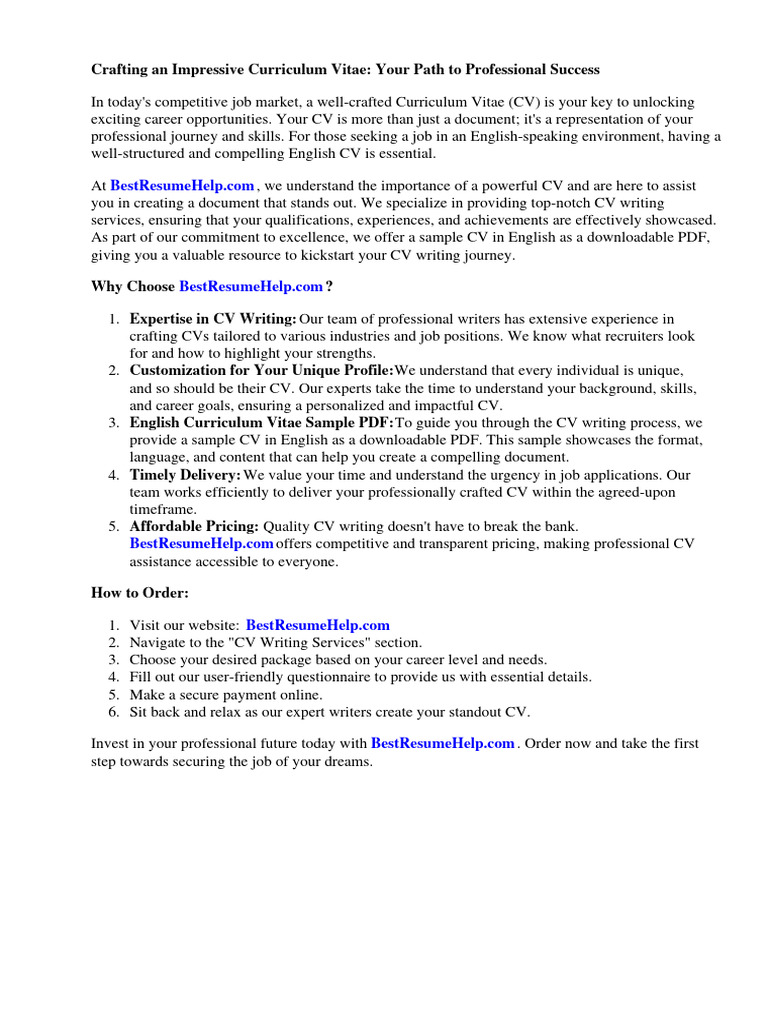 Expert CV Writing Services Online | PDF | Résumé | Curriculum