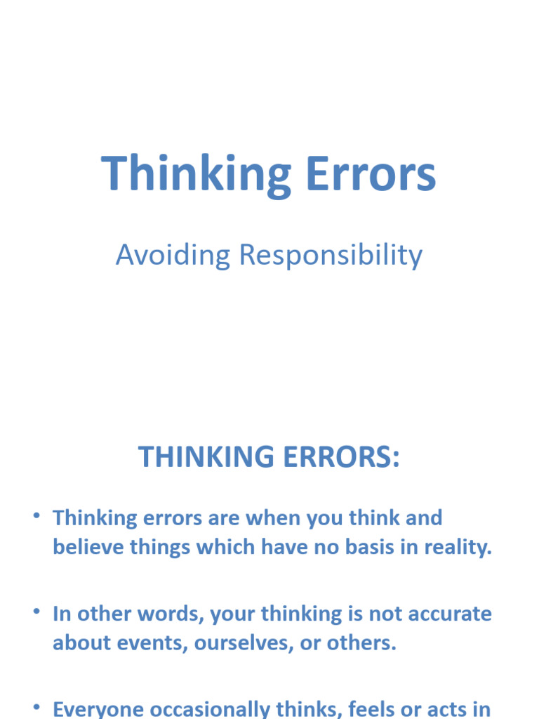 Thinking Errors Power Point | PDF | Thought | Behavioural Sciences