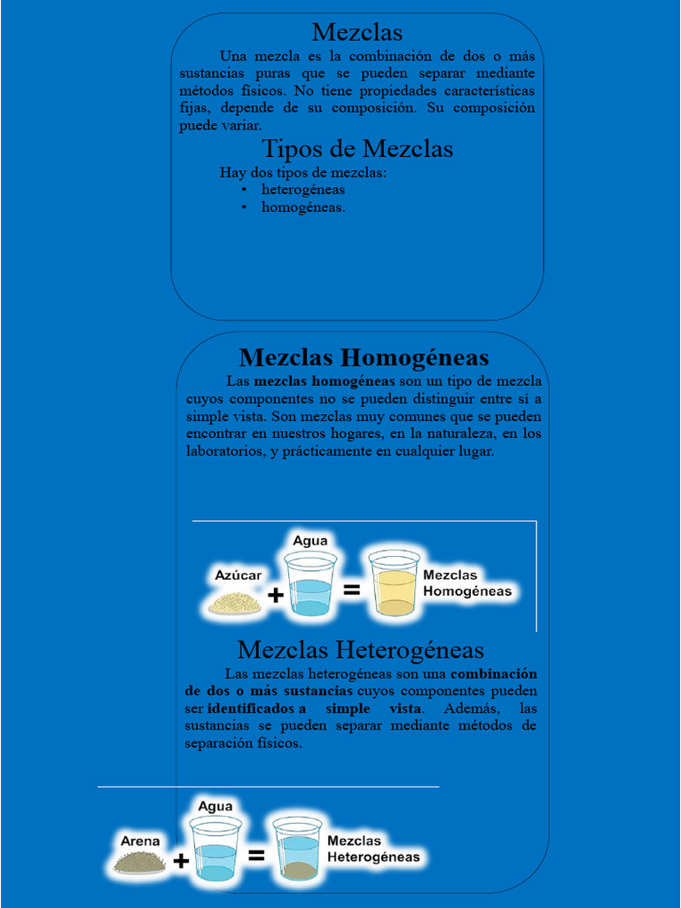 Tipos de Mezclas: Homogéneas y Heterogéneas | PDF