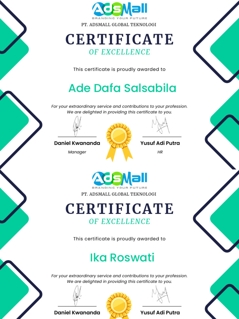 Certificate of Excellence Awards | PDF