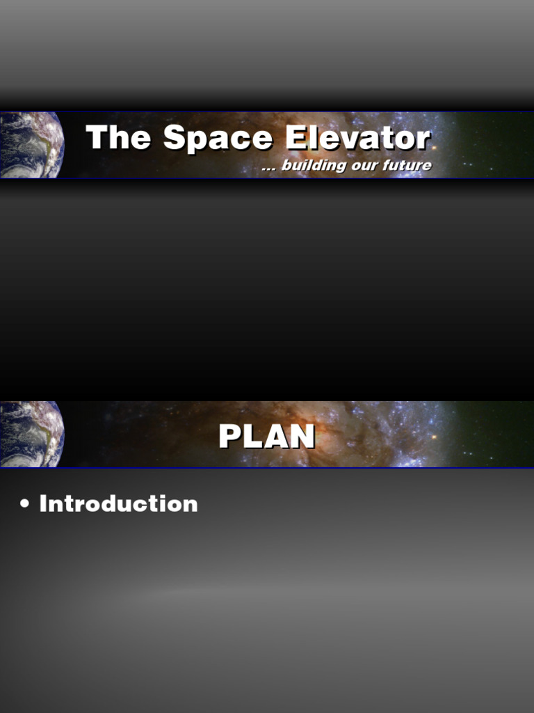 General.SE.presentation (The Space Elevator) | PDF | Sky | Astronautics