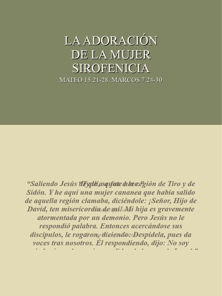 CONF 2 La Mujer Sirofenicia | PDF | Evangelio de Mateo | Jesús