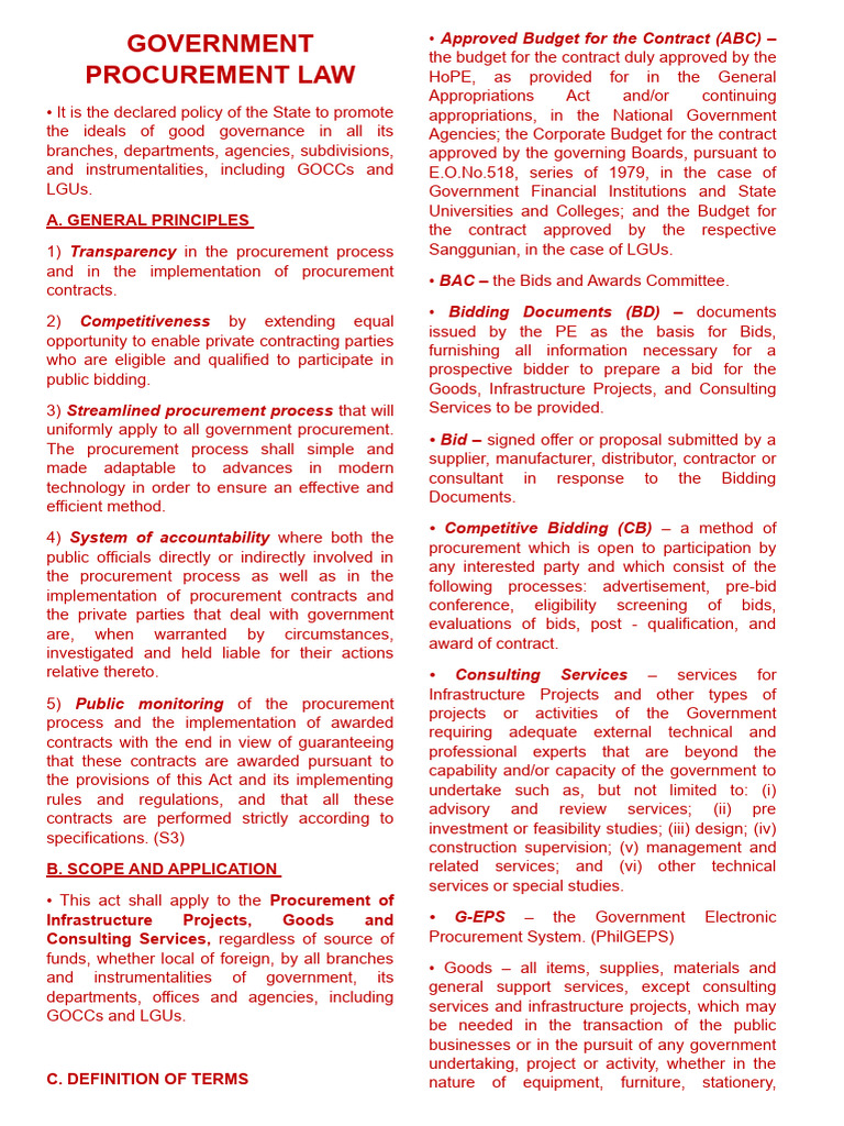 Government Procurement Law | PDF | Deposit Account | Liquidation