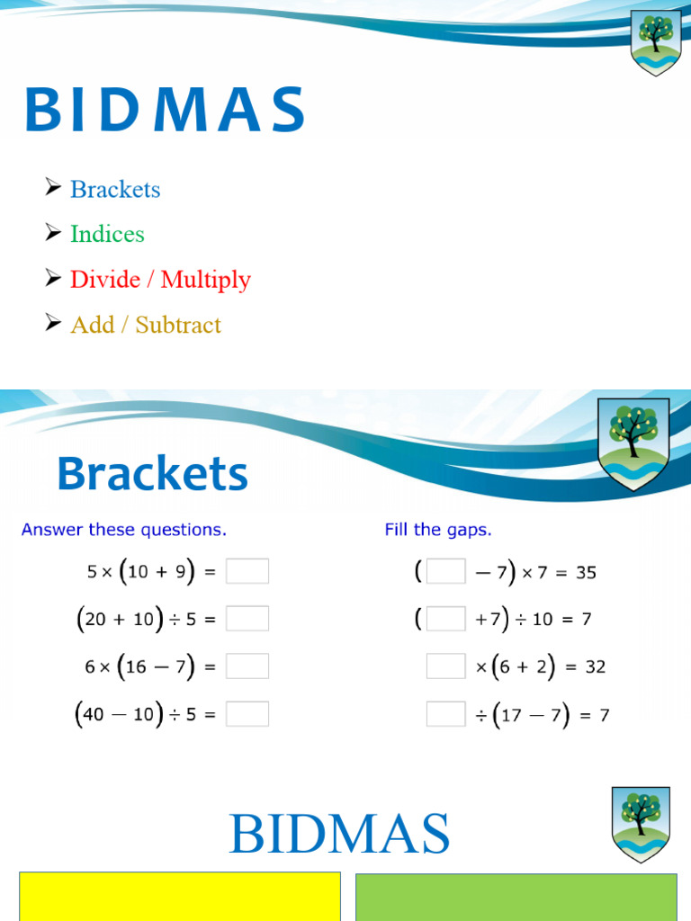 62d1-Indices and BIDMAS Presentation | PDF | Teaching Methods & Materials