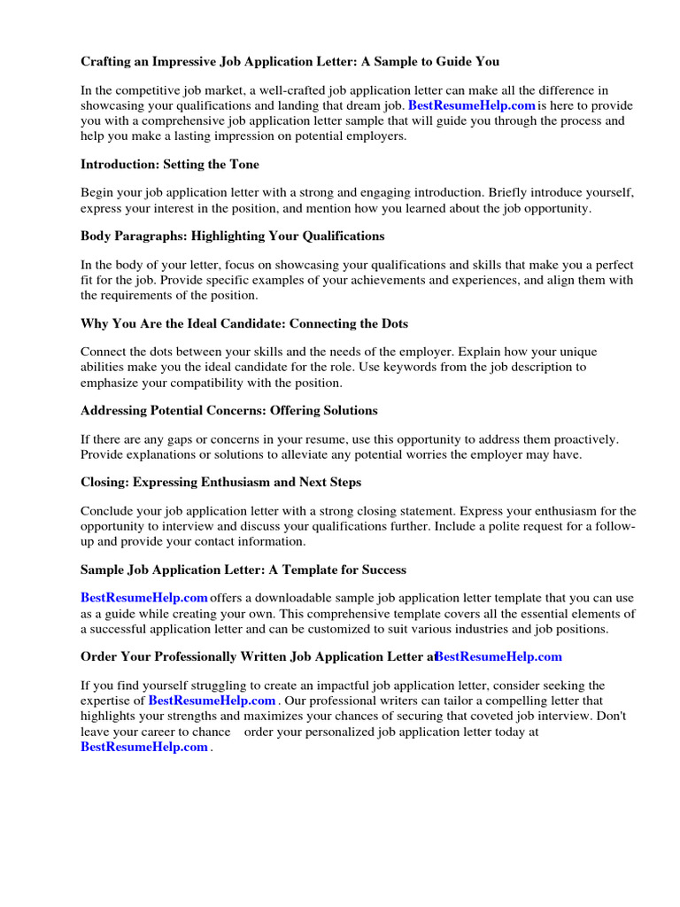Job Application Letter Sample Free Download | PDF | Résumé | Business