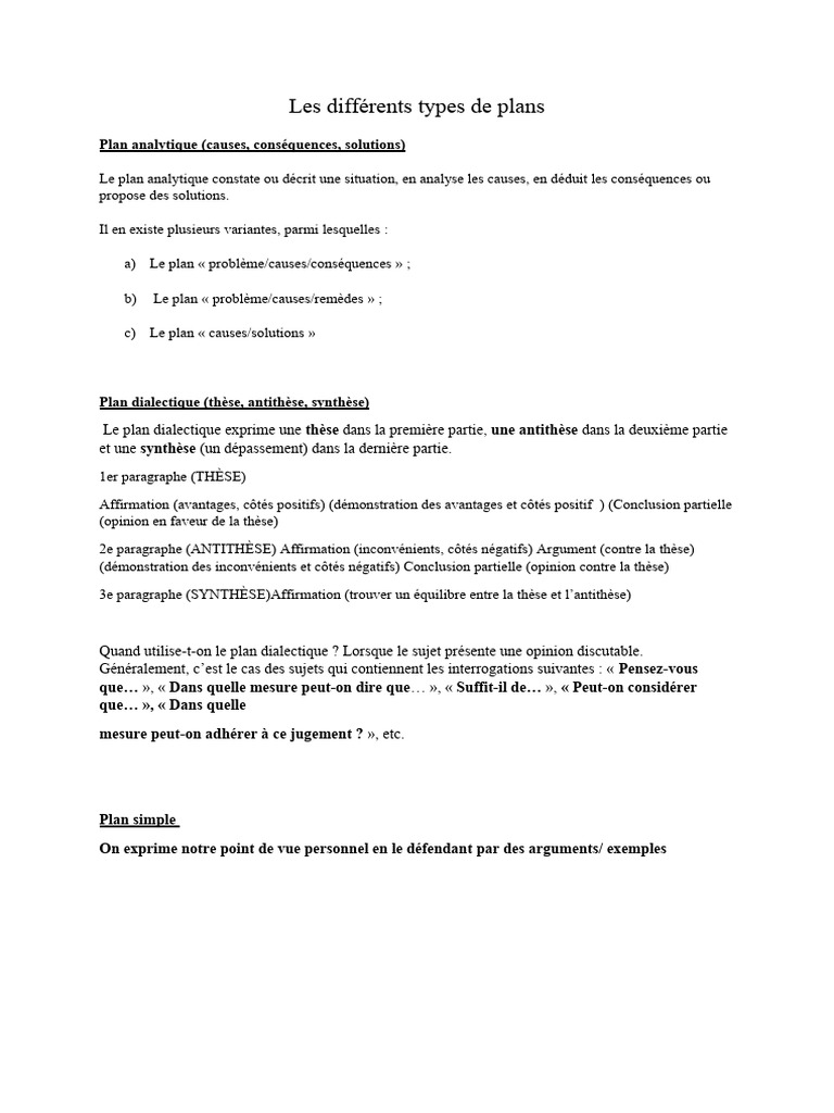 Les Différents Types de Plan | PDF