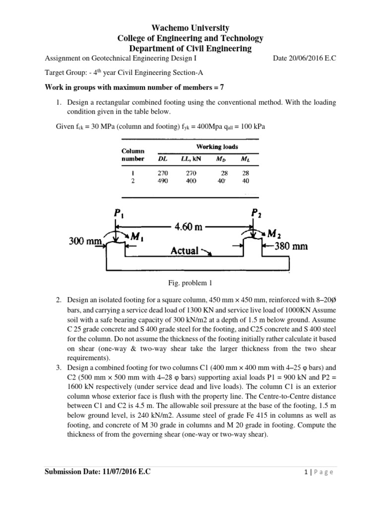 Assignment On Geotechnical Engineering Design I Date 20 | PDF ... Assignment On Geotechnical Engineering Design I Date 20 | PDF ...