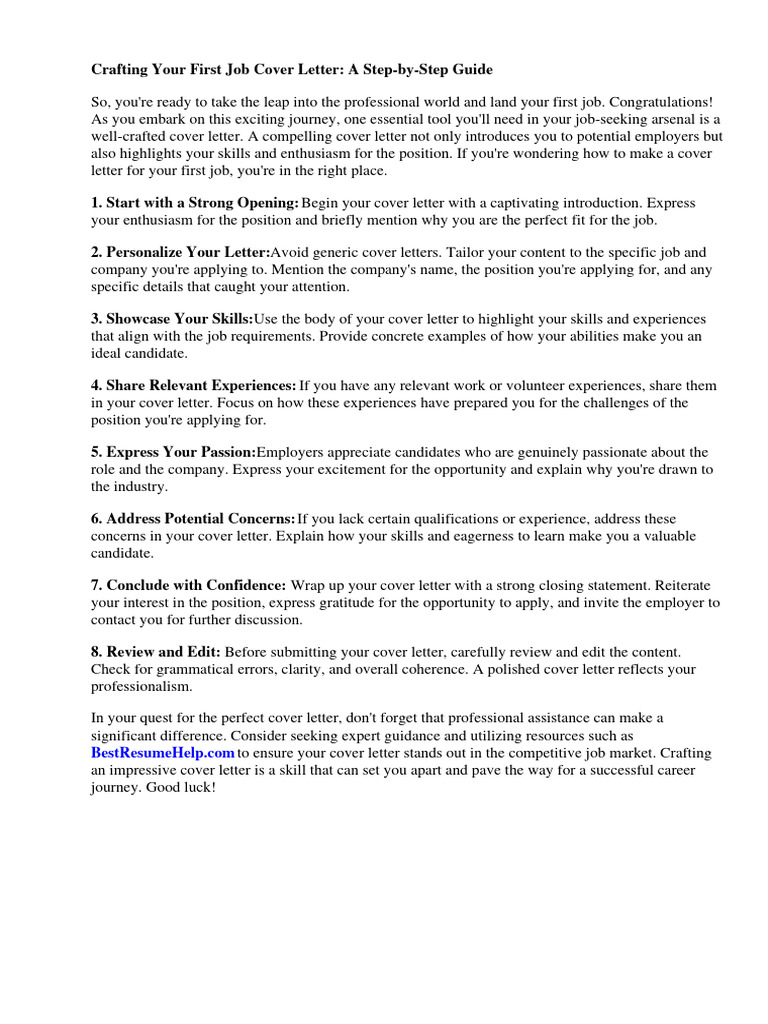 How To Make A Cover Letter For First Job | PDF | Résumé | Expert