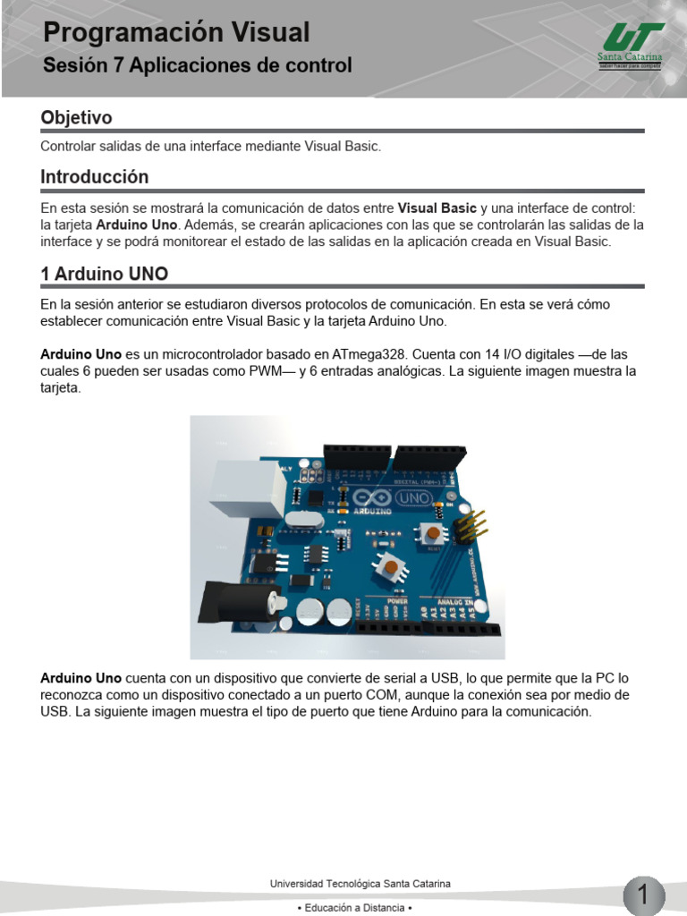 PV - s7 - Aplicaciones de Control | PDF | Arduino | USB