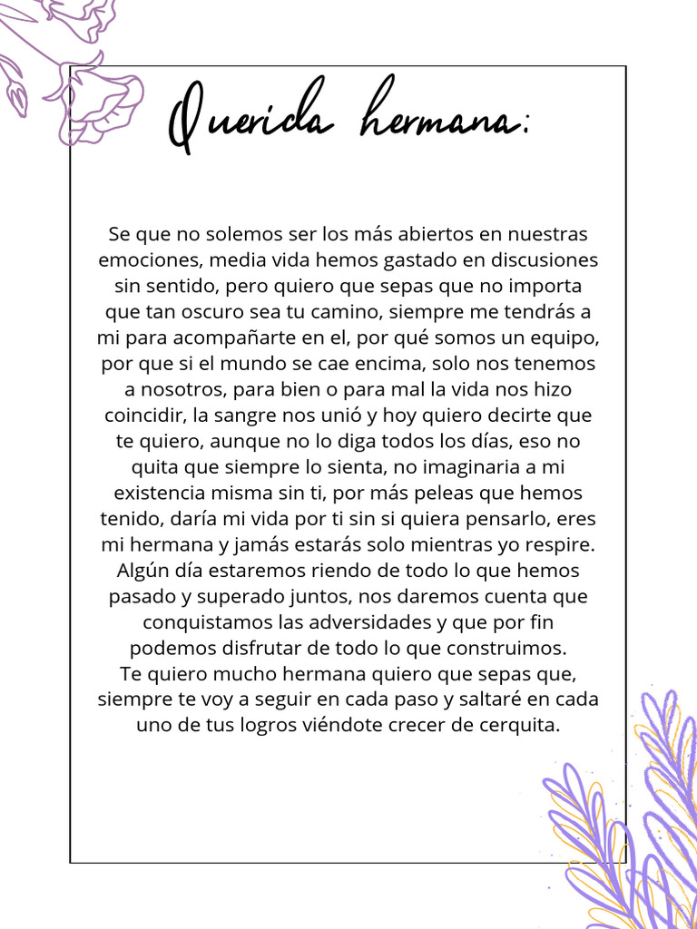 Querida Hermana | PDF