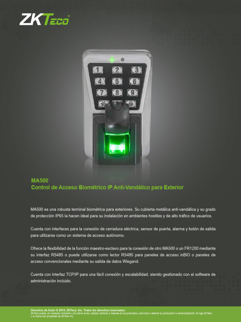 MA500 Ficha Tecnica | PDF | Protocolo de Control de Transmisión ...