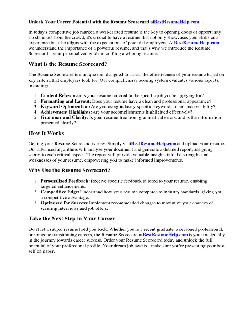 Resume Scorecard | PDF | Résumé | Recruitment