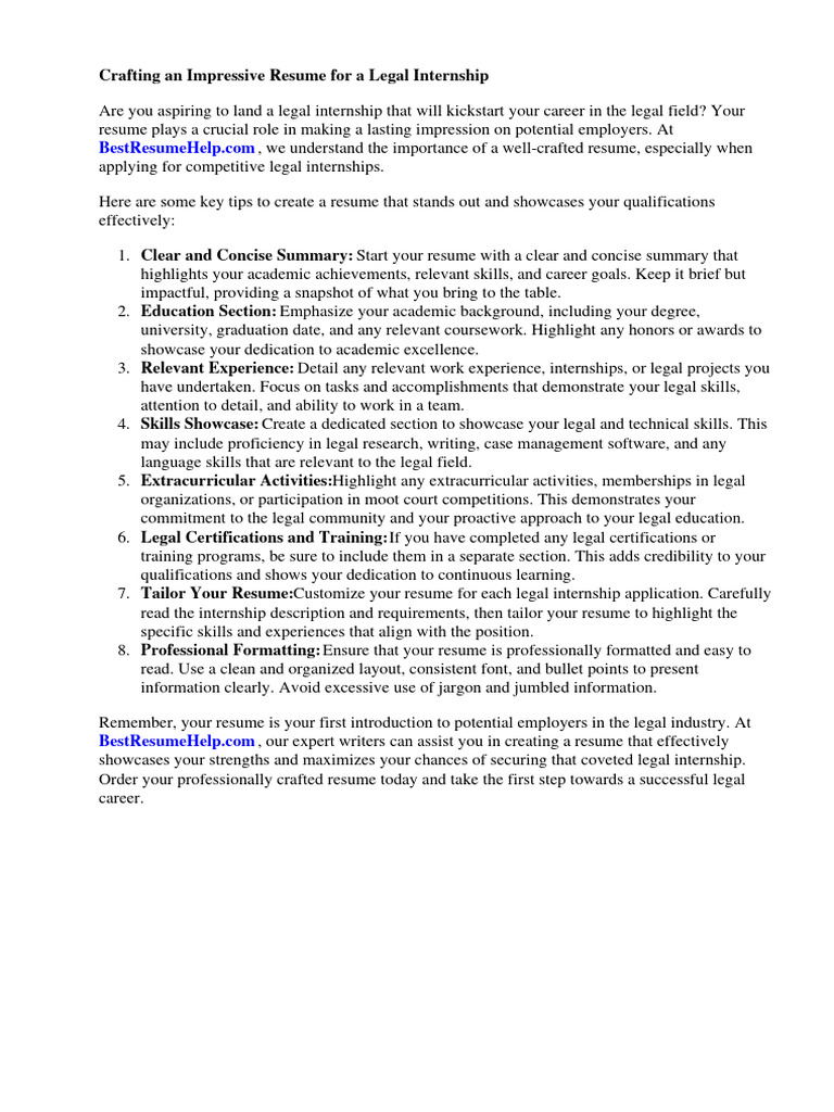 Resume For Legal Internship | PDF | Résumé | Internship