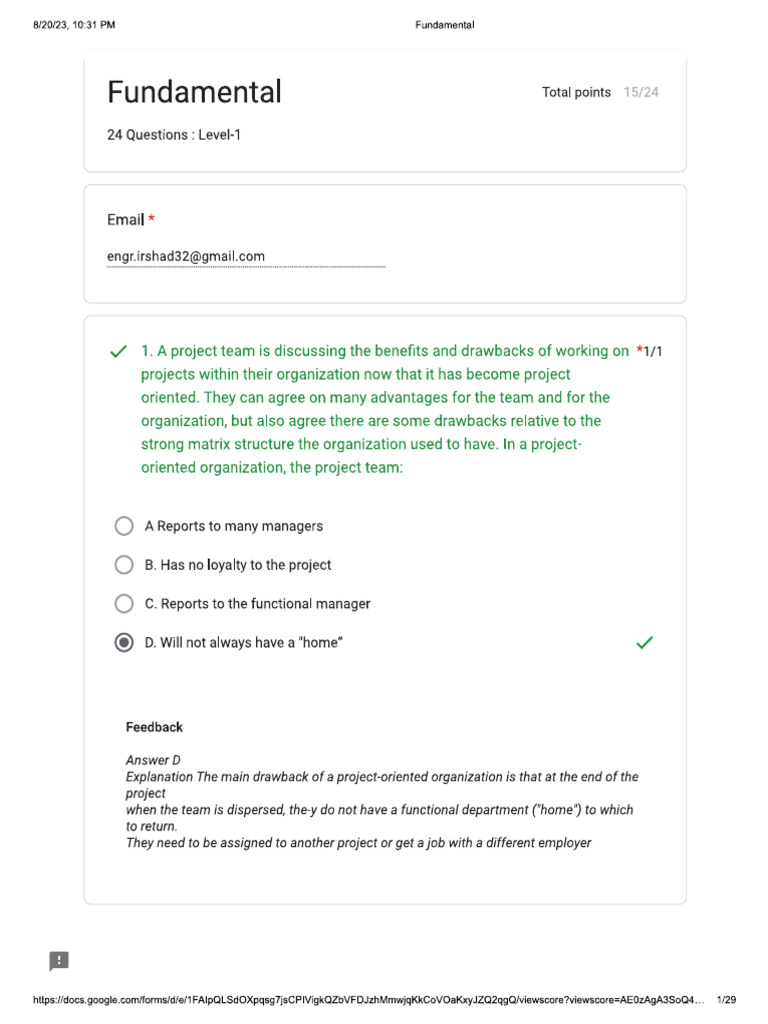 Fundamental Mock Test Pdf