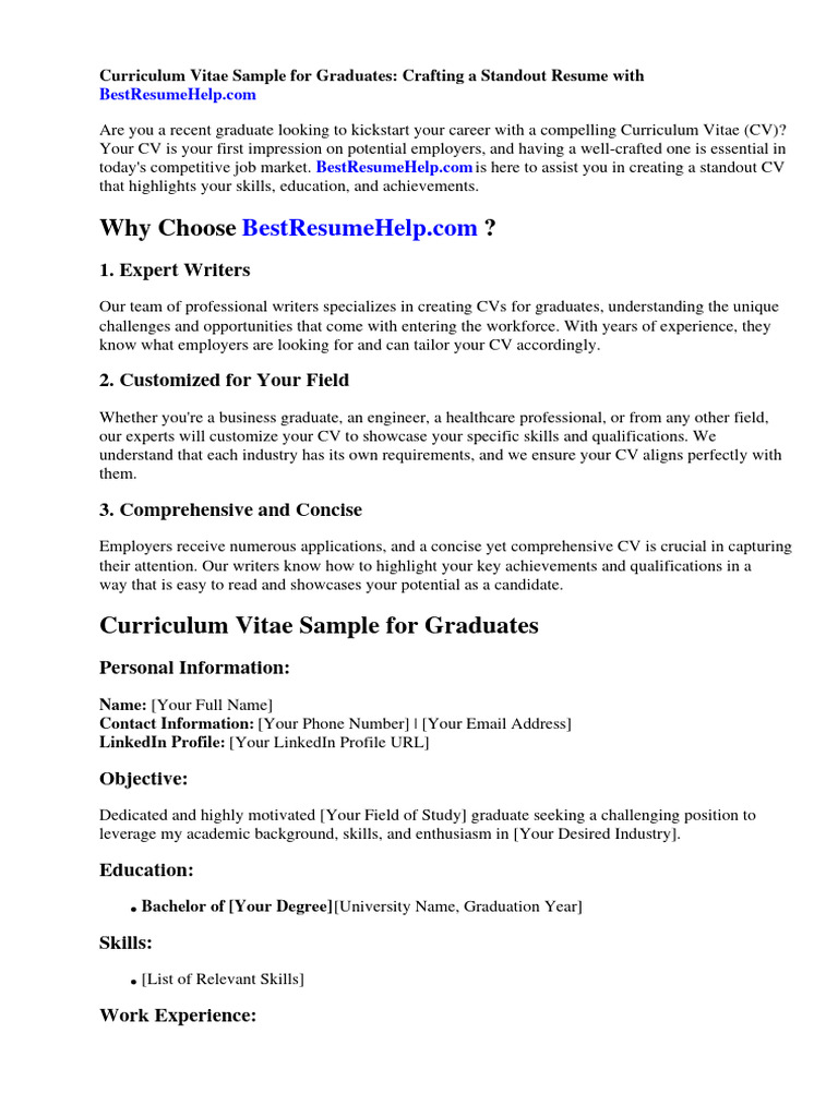 Curriculum Vitae Sample Graduate Student | PDF | Résumé