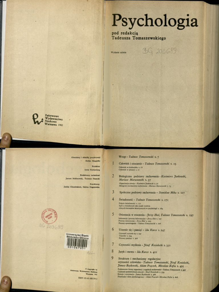 Psychologia, T. Tomaszewski | PDF