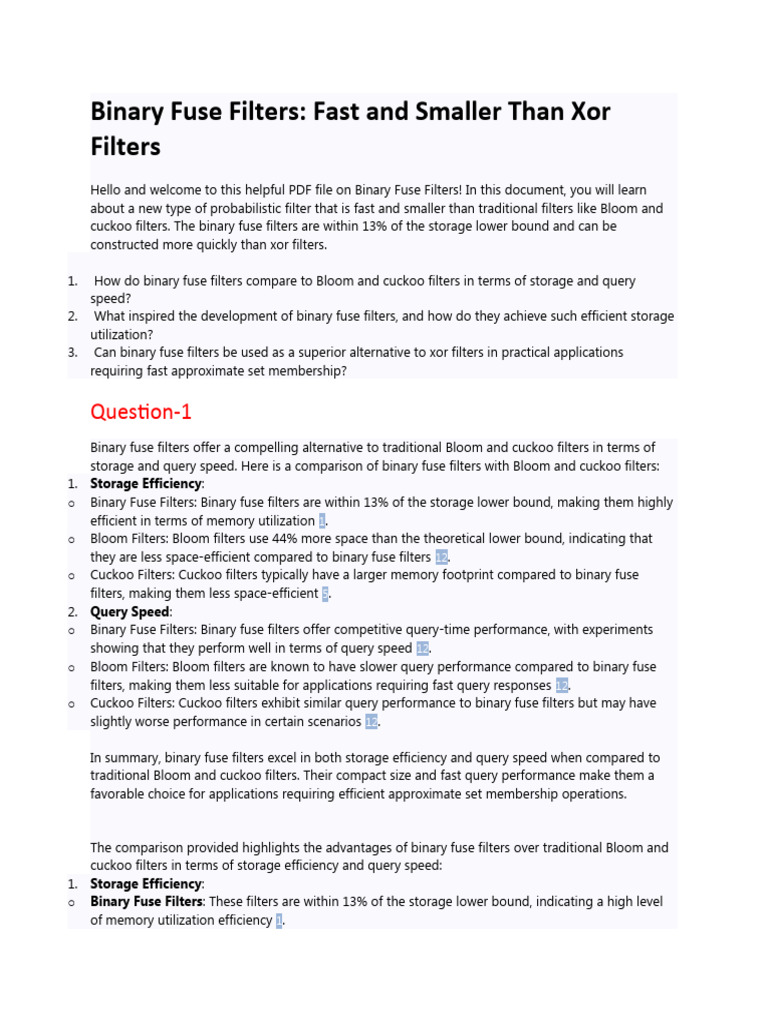Binary Fuse Filters | PDF | Database Transaction | Program Optimization