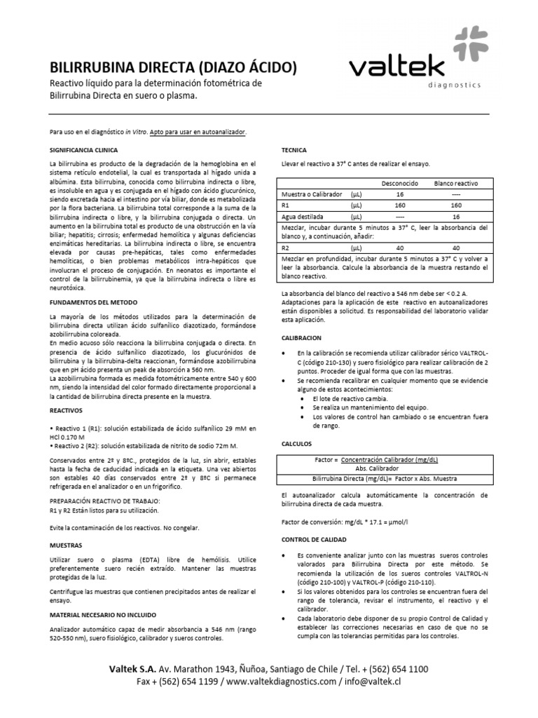 Dbi Bilirrubina Directa para BS 1 | PDF | Bilis | Especialidades Medicas