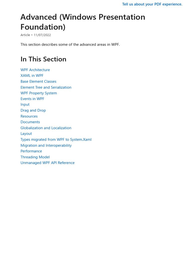 Dotnet Desktop Wpf Advanced Netframeworkdesktop 4 8 Pdf Extensible Application Markup