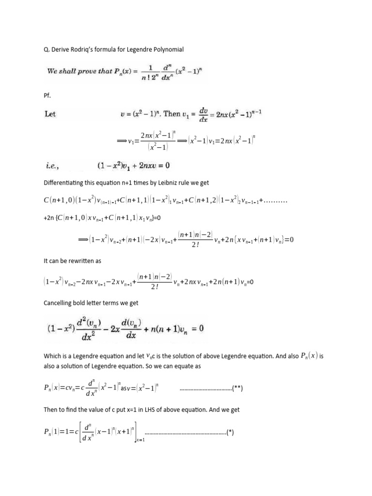Lecture 10 Legendre Eqn Part II | PDF | Recurrence Relation | Equations