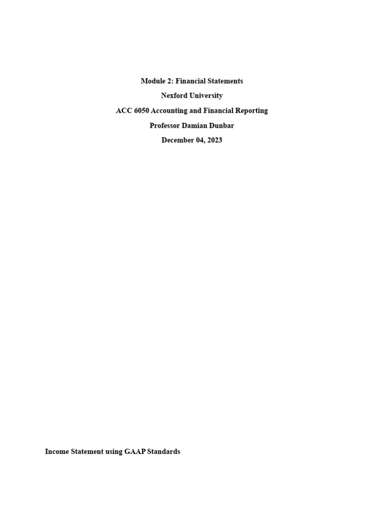 Module 2 - Financial Statements | PDF | Balance Sheet | Expense
