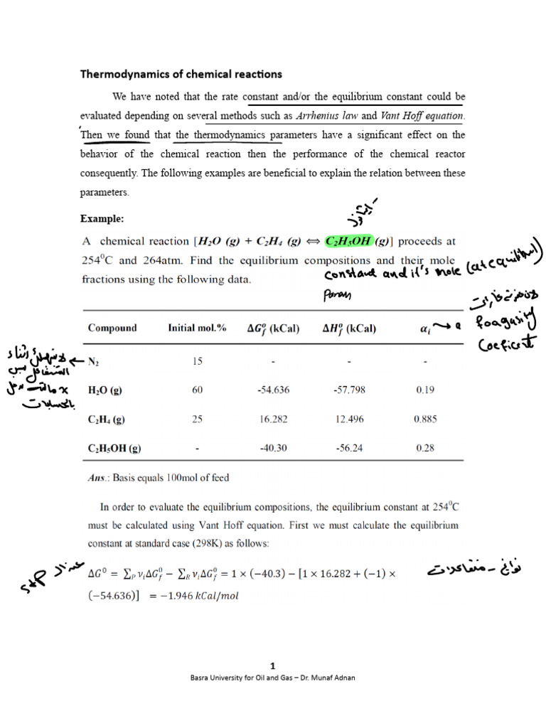 Thermodynamics in Chemical Reactions | PDF | Science & Mathematics | Technology & Engineering