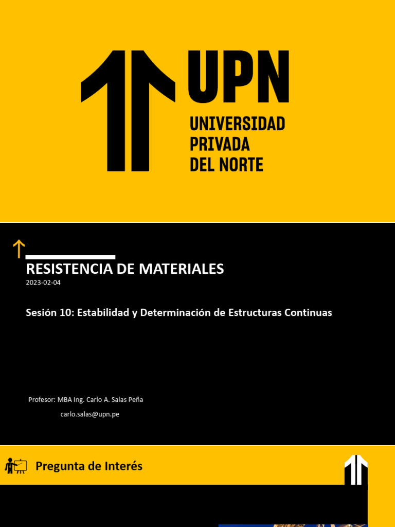 Sesión de Aprendizaje - Sesion 10 - Estabilidad y Determinacion de ...