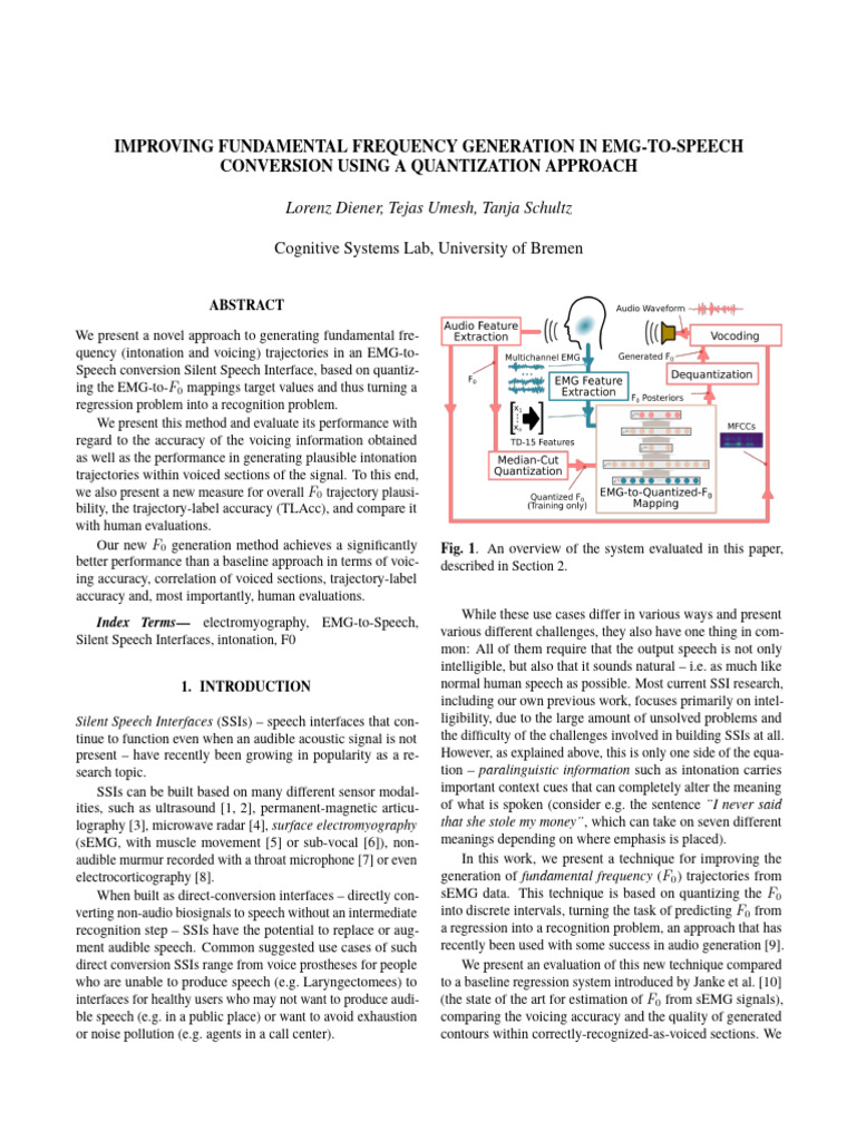 Improving Fundamental Frequency Generation in Emg-To-Speech | PDF ...