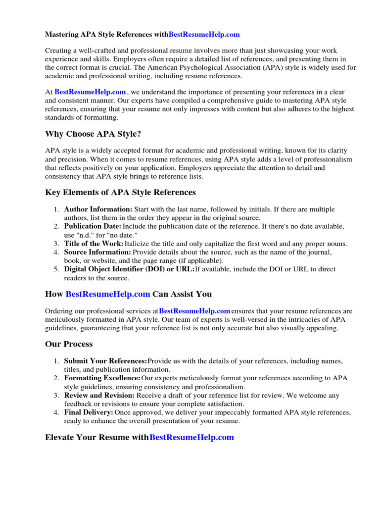 Reference Apa Style | PDF | Apa Style | Citation