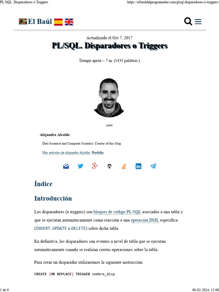 PLSQL - Disparadores y Triggers | PDF | SQL | Modelo de datos