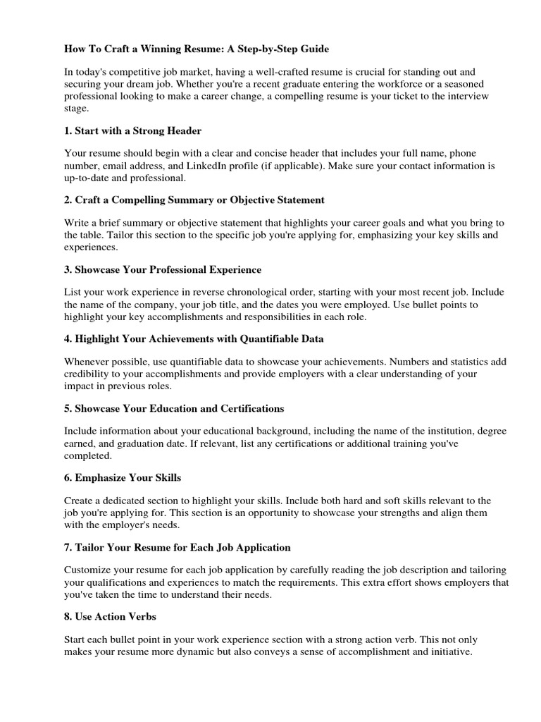 How To Organize A Resume | PDF | Résumé