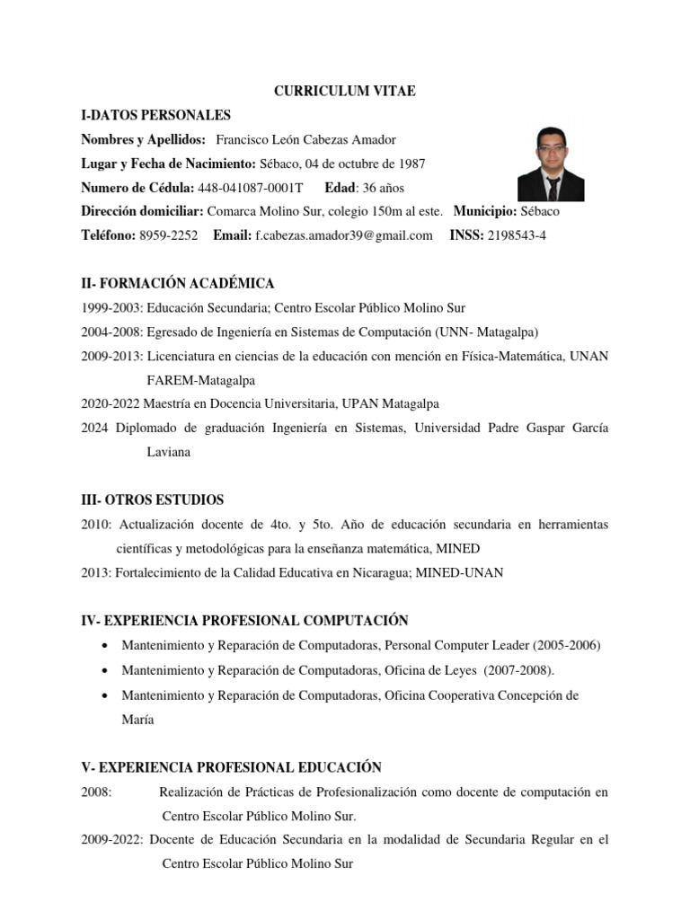 Curriculum Vitae | PDF | Educación Secundaria | Etapas educativas
