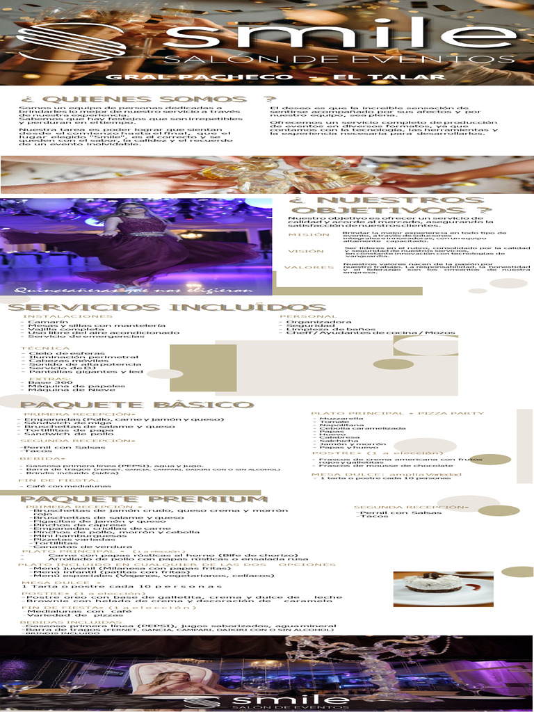 Producción Integral de Eventos "Smile" | PDF | Postres | Alimentos