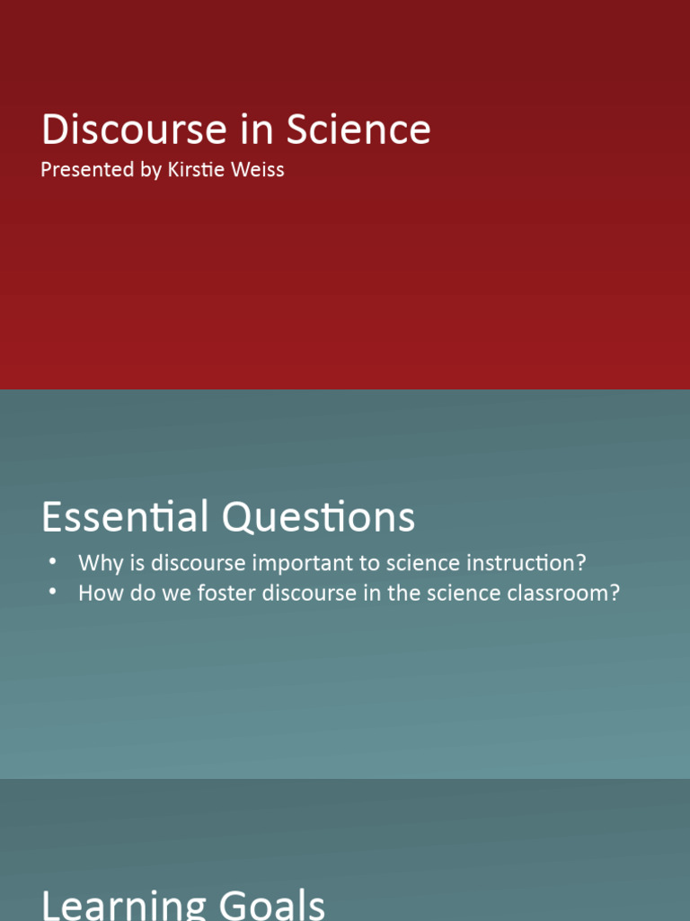 Student Discourse in Science - Secondary | PDF | Discourse | Thought