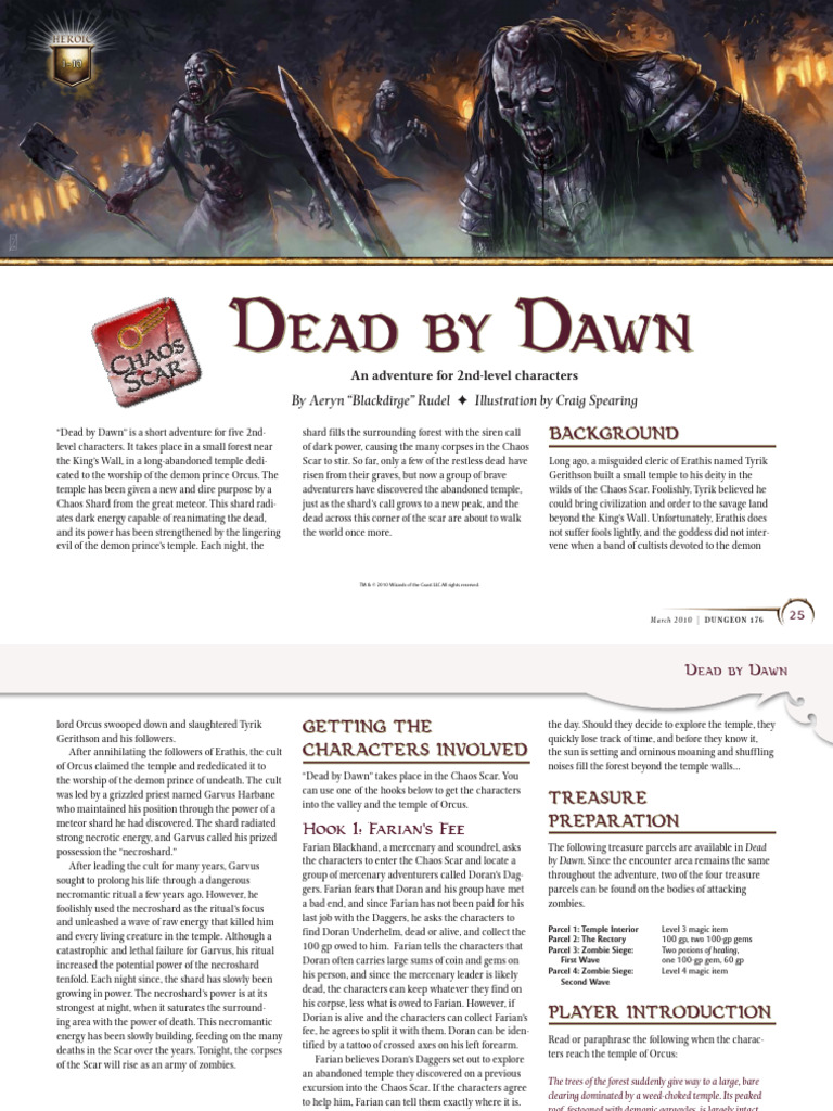2c - Dead by Dawn (Dungeon 176) | PDF | Zombies