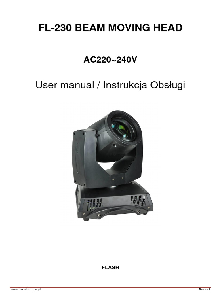 F1000550 Moving Head FL 230 BEAM 7R Thunderbolt Prism ZOOM | PDF ...