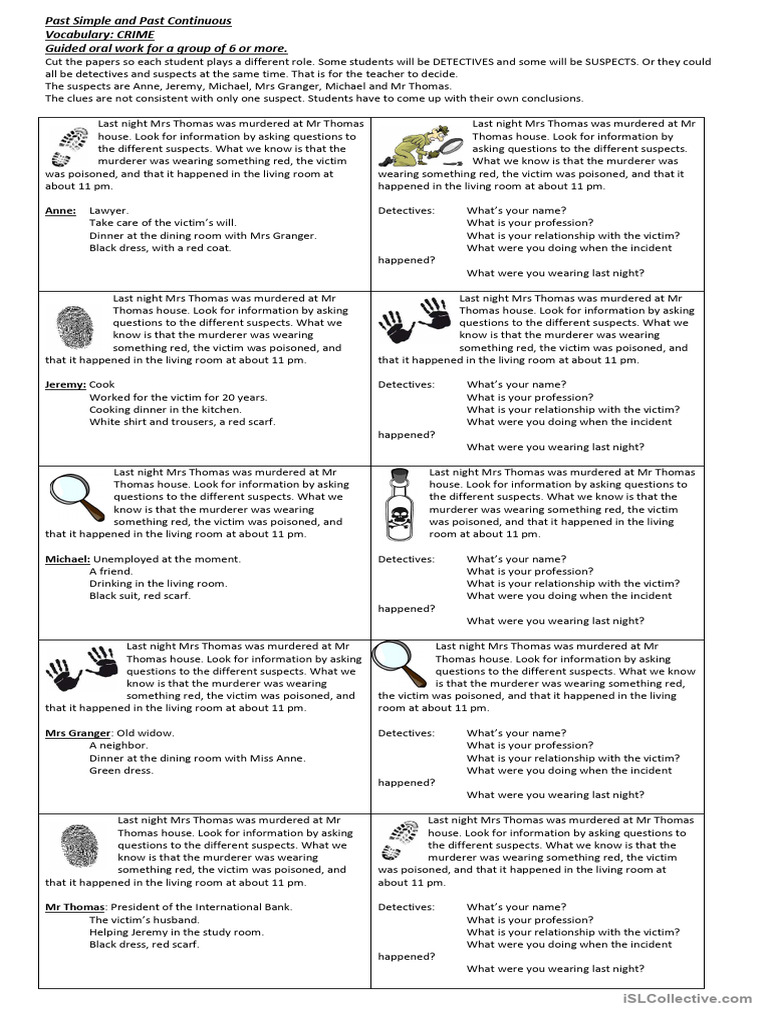 Murder Mystery Role Play Activity | PDF