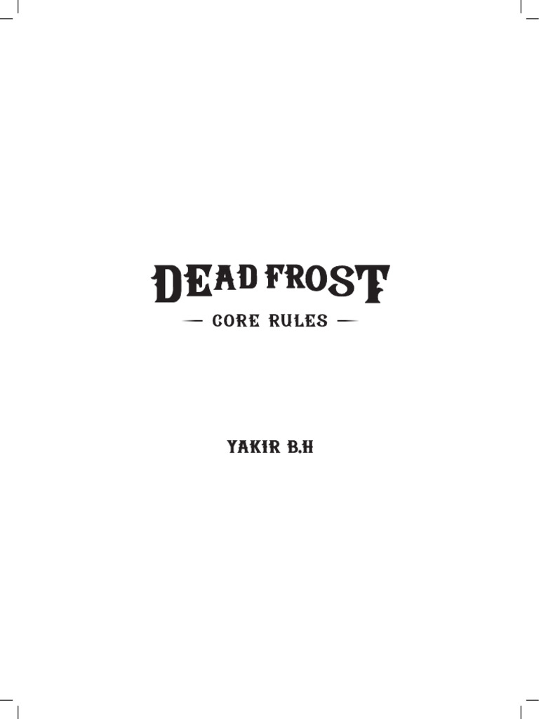 Dead Frost Core Rules | PDF | Dice