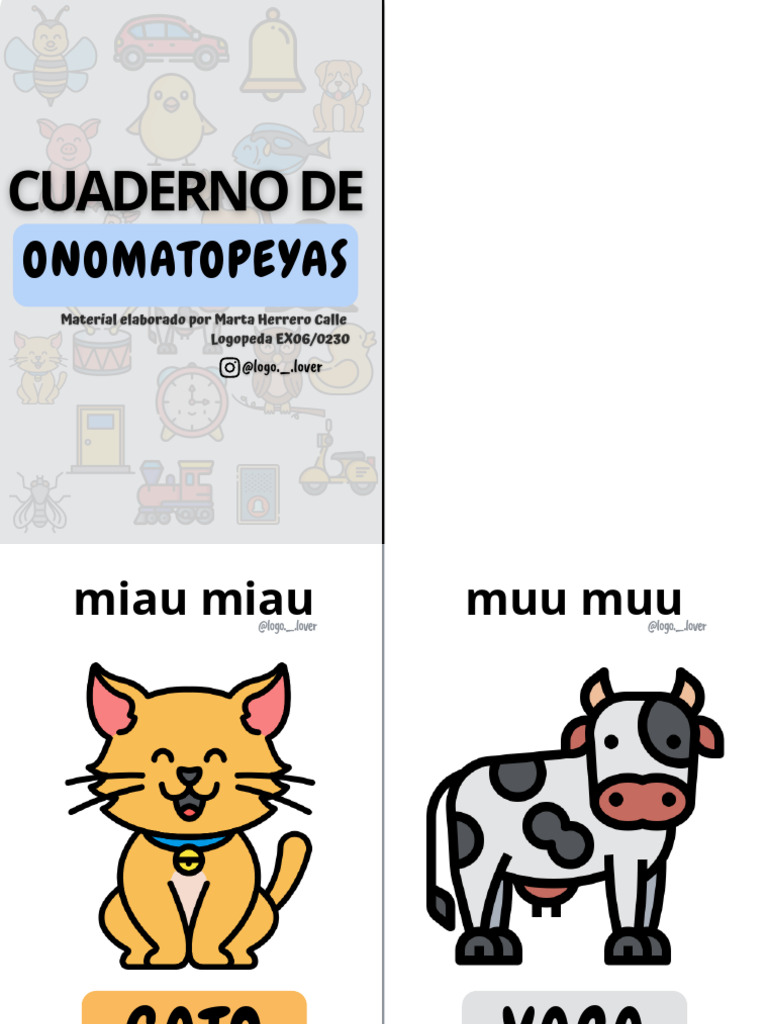 Onomatopeyas de Animales y Sonidos | PDF