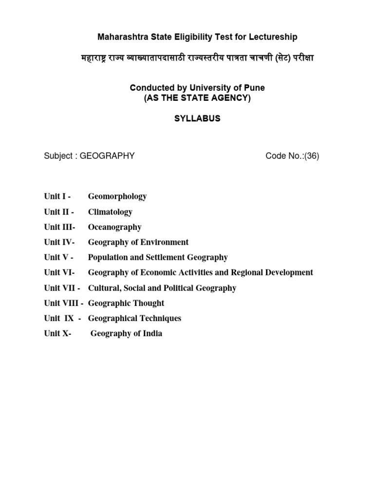 Geography SET Syllabus | PDF | Geographic Information System | Geography