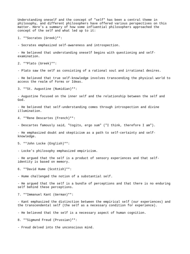 USELF | PDF | Philosophy Of Self | Empiricism