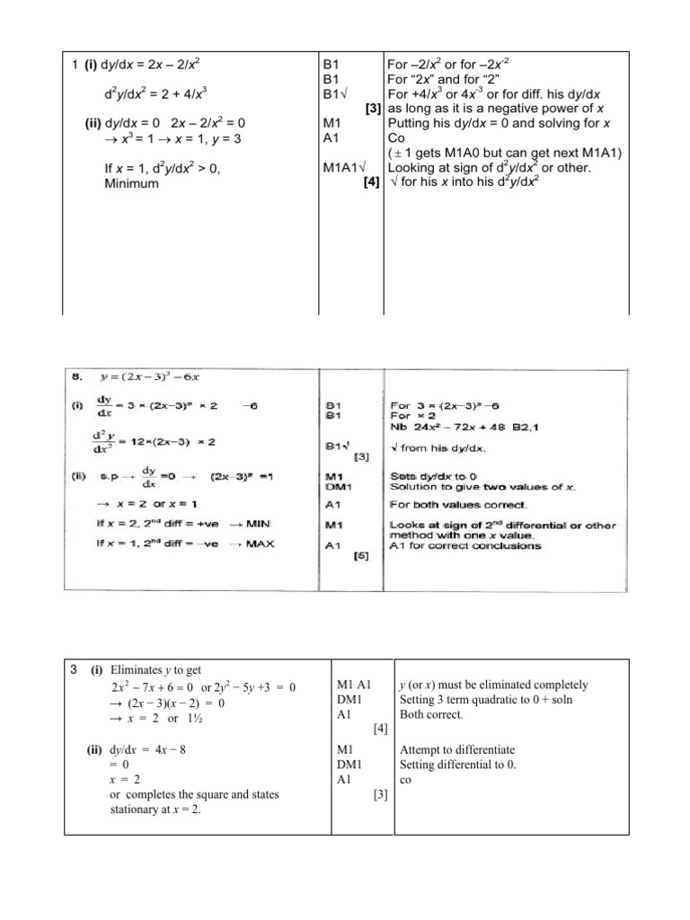Calculus: Differentiation and Stationary Points | PDF | Elementary ...