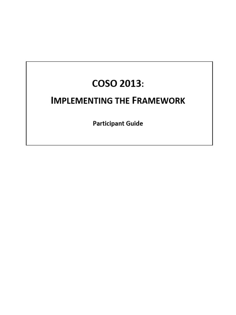 COSO Framework for Auditors | PDF | Internal Control | Internal Audit
