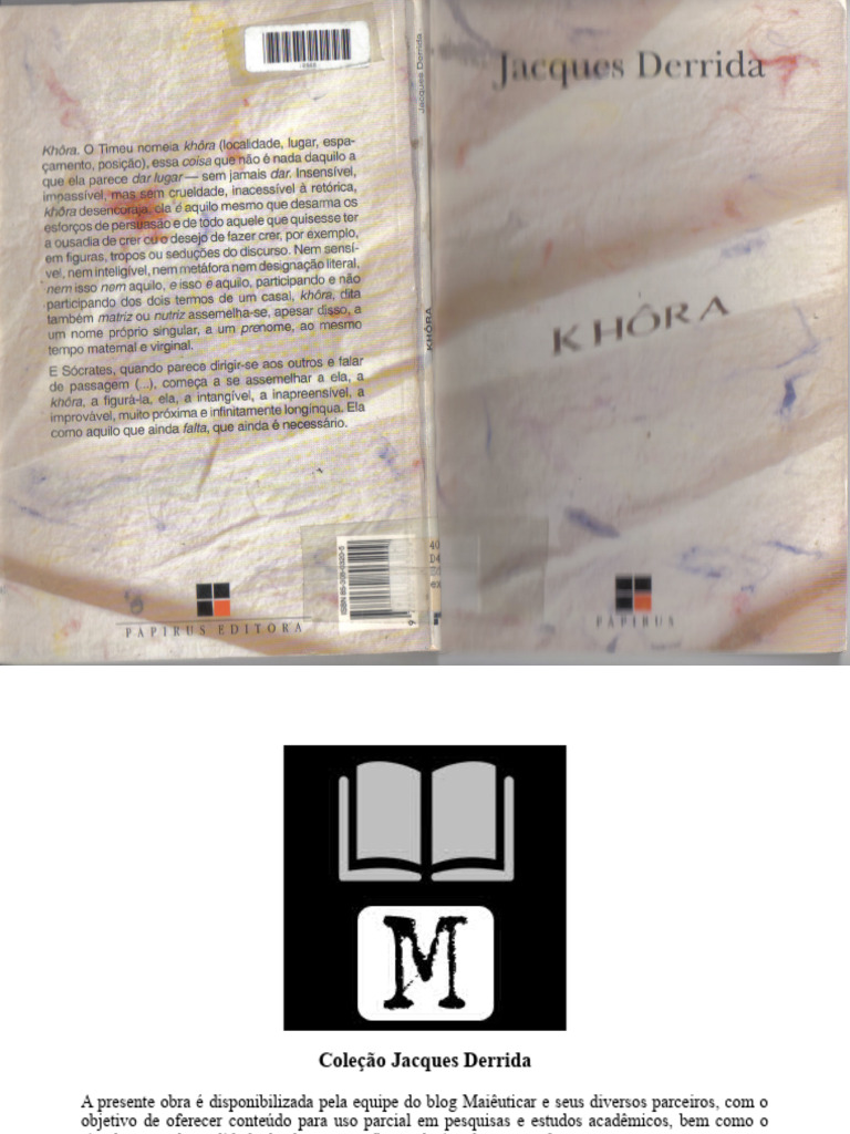 DERRIDA, Jacques - Khôra | PDF