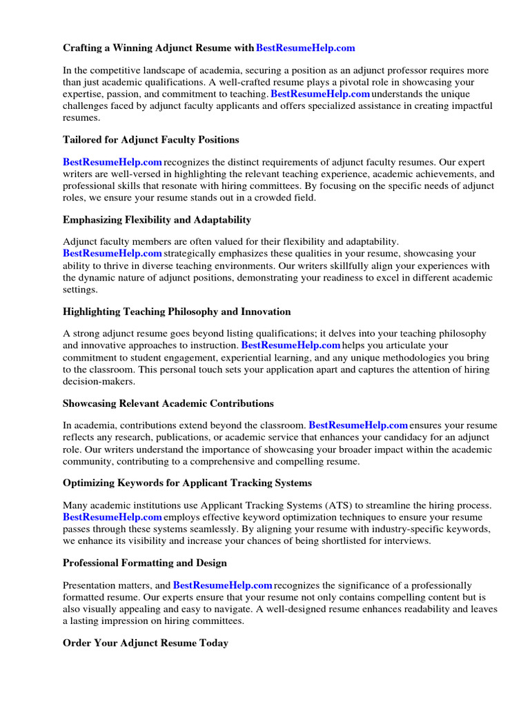 Adjunct Resume | PDF