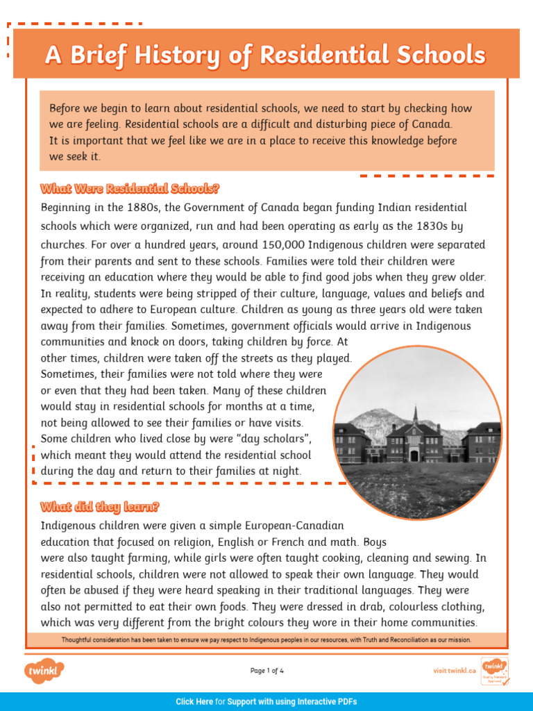 Brief History of Residential Schools | PDF