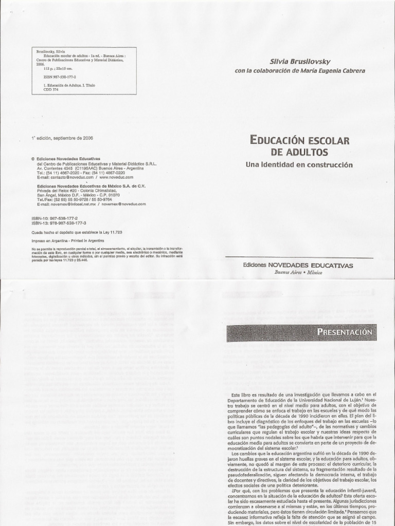Brusilovsky Educación de Jóvenes y Adultos | PDF