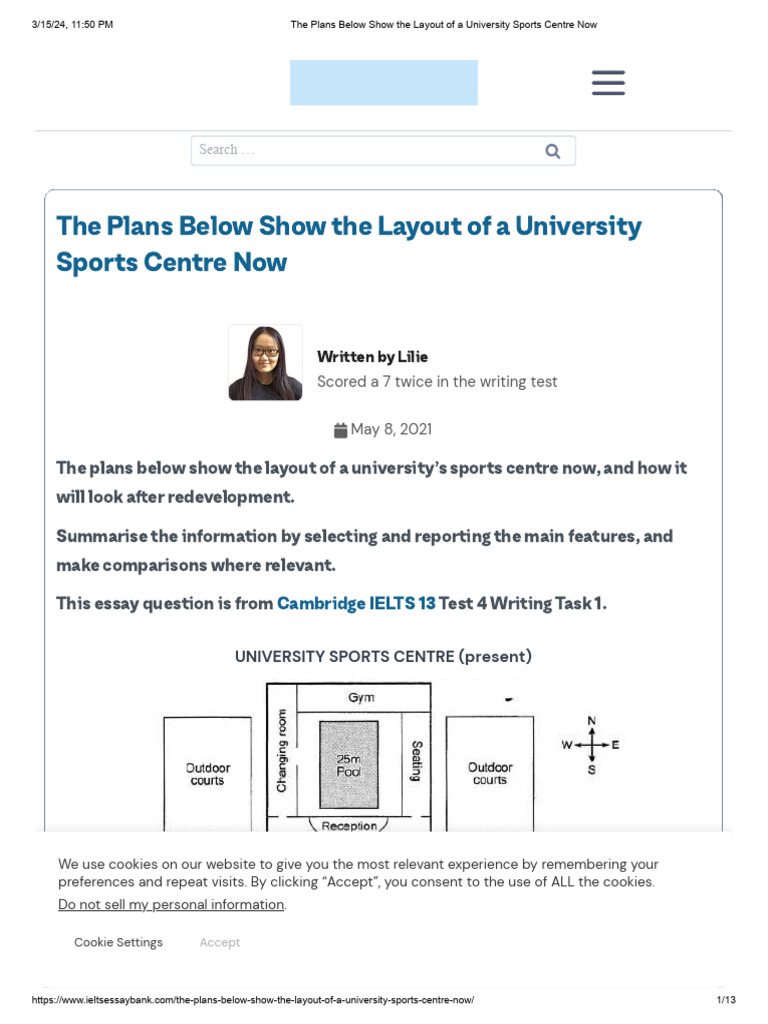 The Plans Below Show The Layout of A University Sports Centre Now | PDF